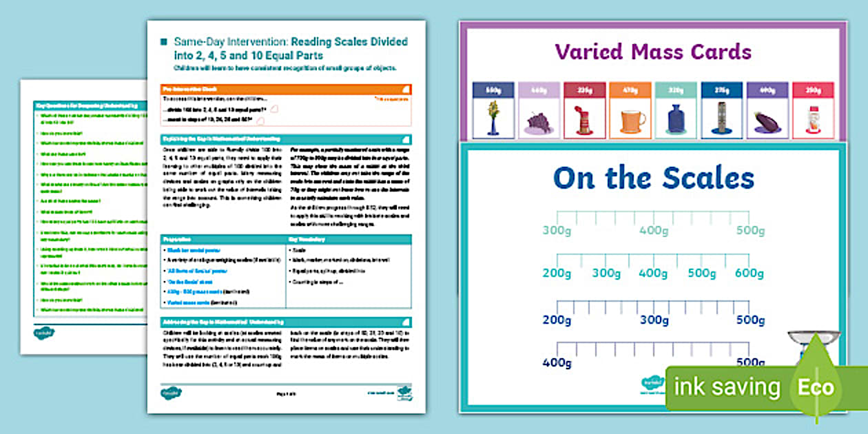 👉 Year 3 Same Day Intervention Plan: Reading Scales Divided Into 2, 4 ...