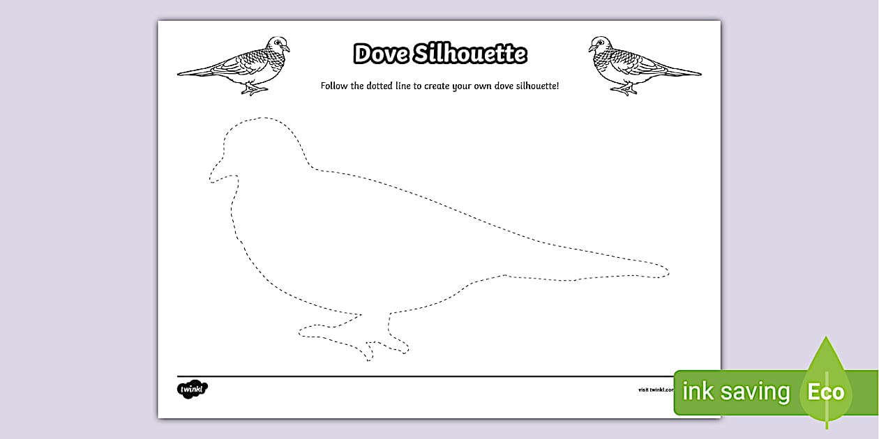 Dove Silhouette Drawing Activity (teacher made) - Twinkl