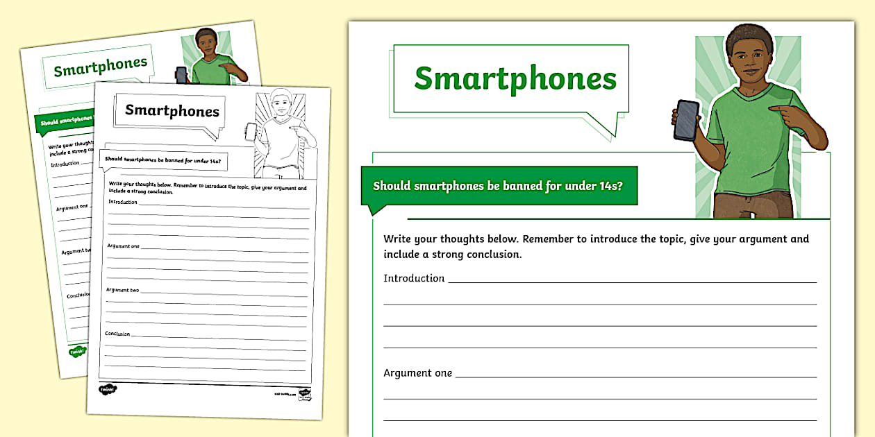 Smartphones Debate Writing Frame (teacher made) - Twinkl