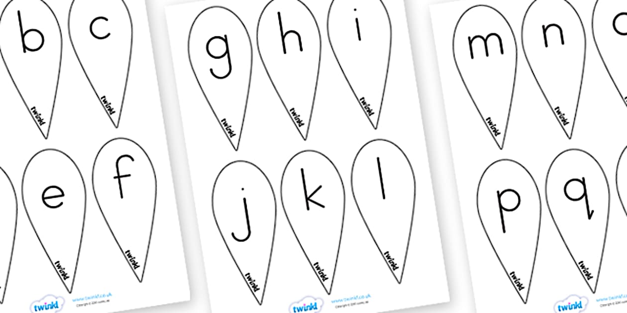 A Z Letter Fans Lowercase White (teacher made) - Twinkl