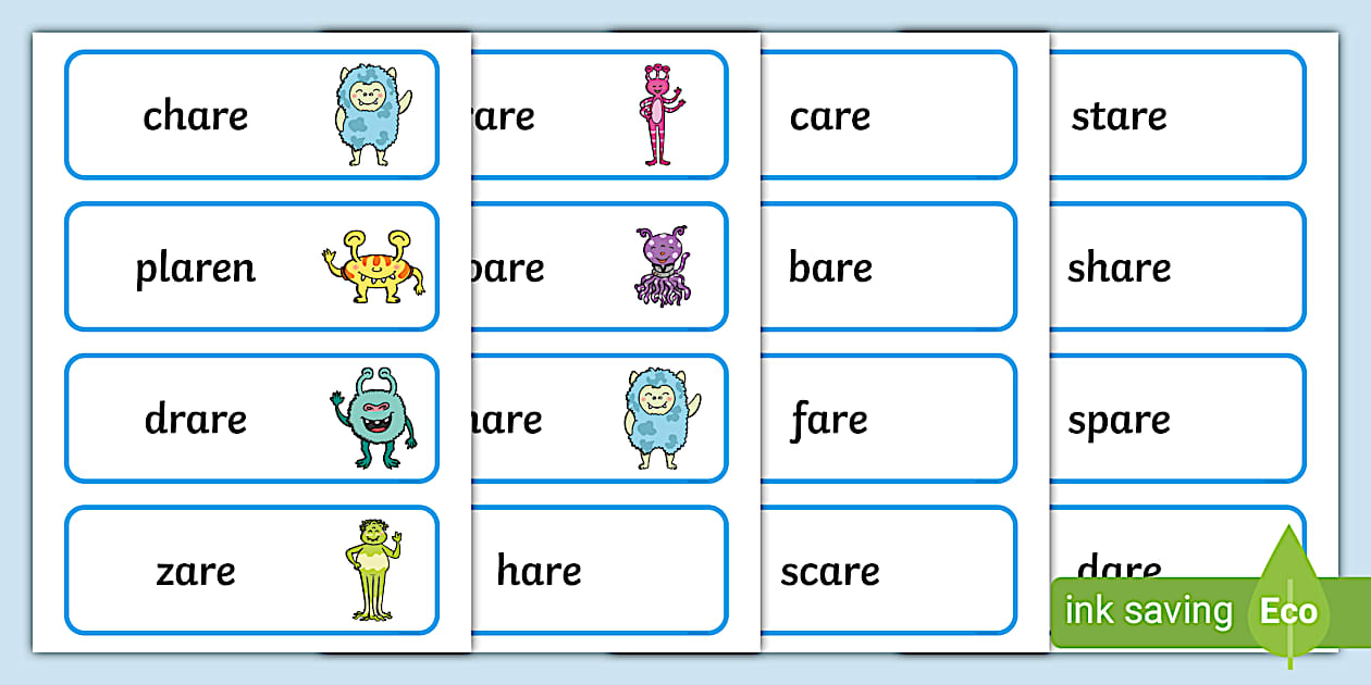 Phase 3 are Alternative Sound Real and Nonsense Words Flashcards