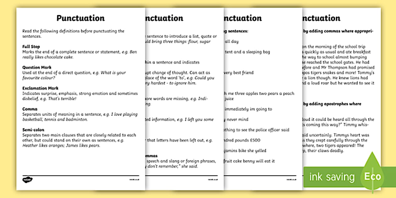 SPaG Punctuation and Grammar KS2 Worksheets (teacher made)