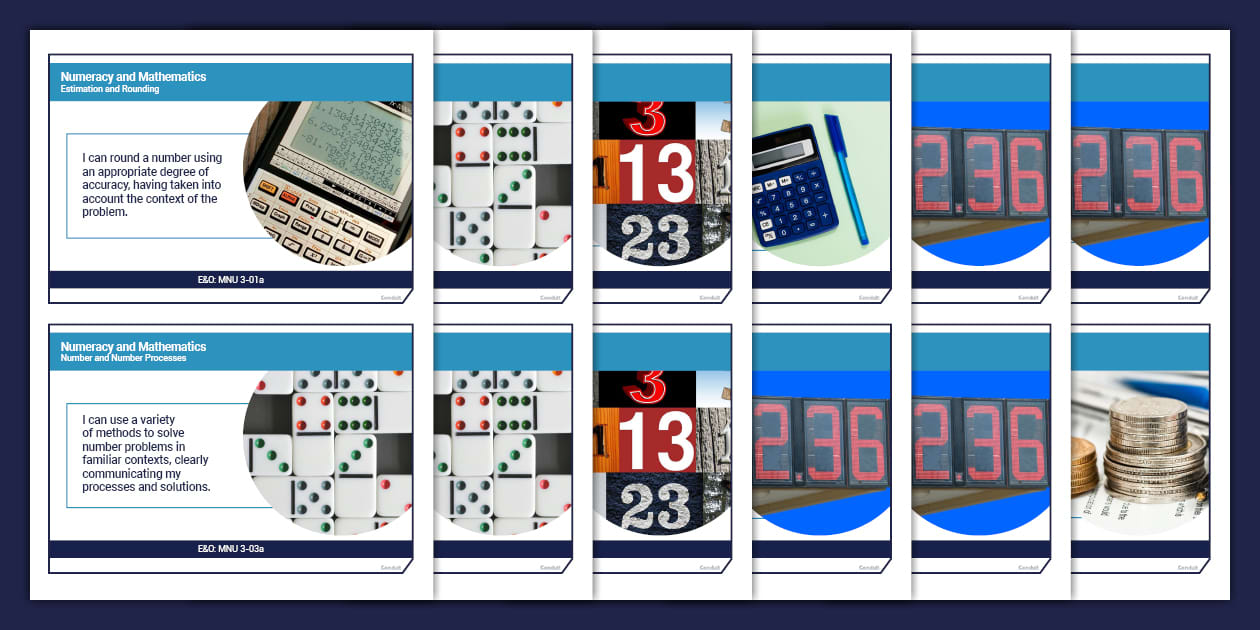 CfE Benchmarks Third Level Numeracy and Mathematics Cards