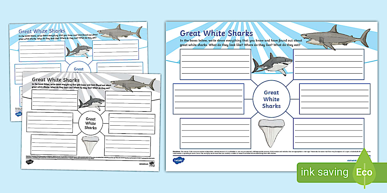 Great White Sharks Mind Map
