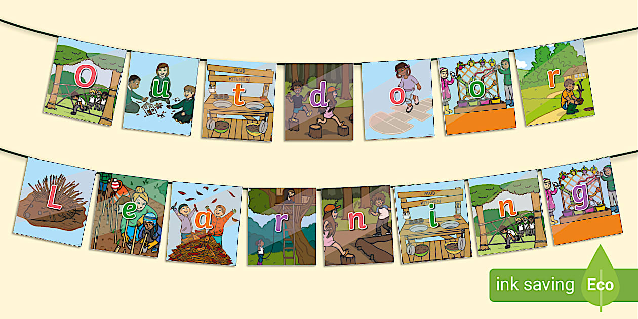 Outdoor Learning Display Bunting (Teacher-Made) - Twinkl