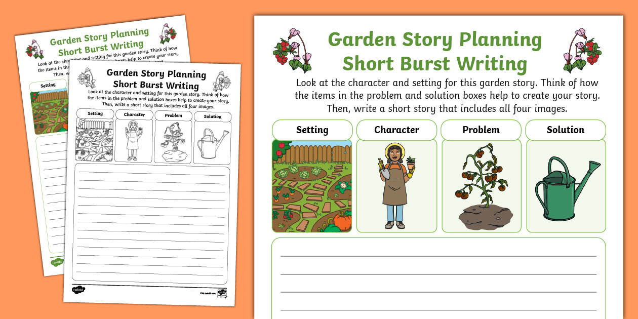 Garden Story Planning Short Burst Writing Template