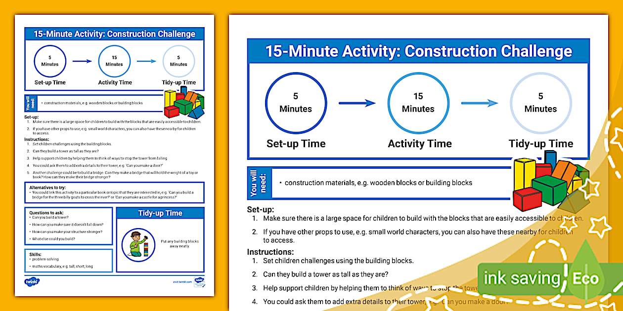 15-Minute Activity: Construction Challenge (teacher made)