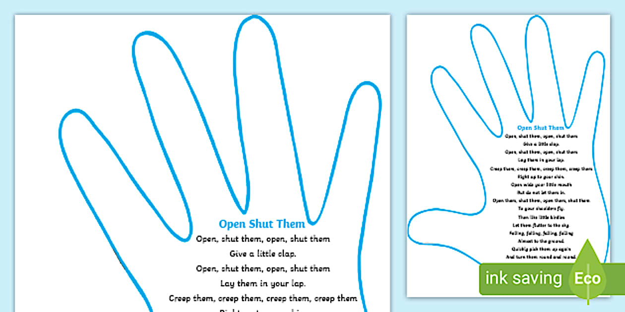Open Shut them Rhymes and Finger Plays (teacher made)