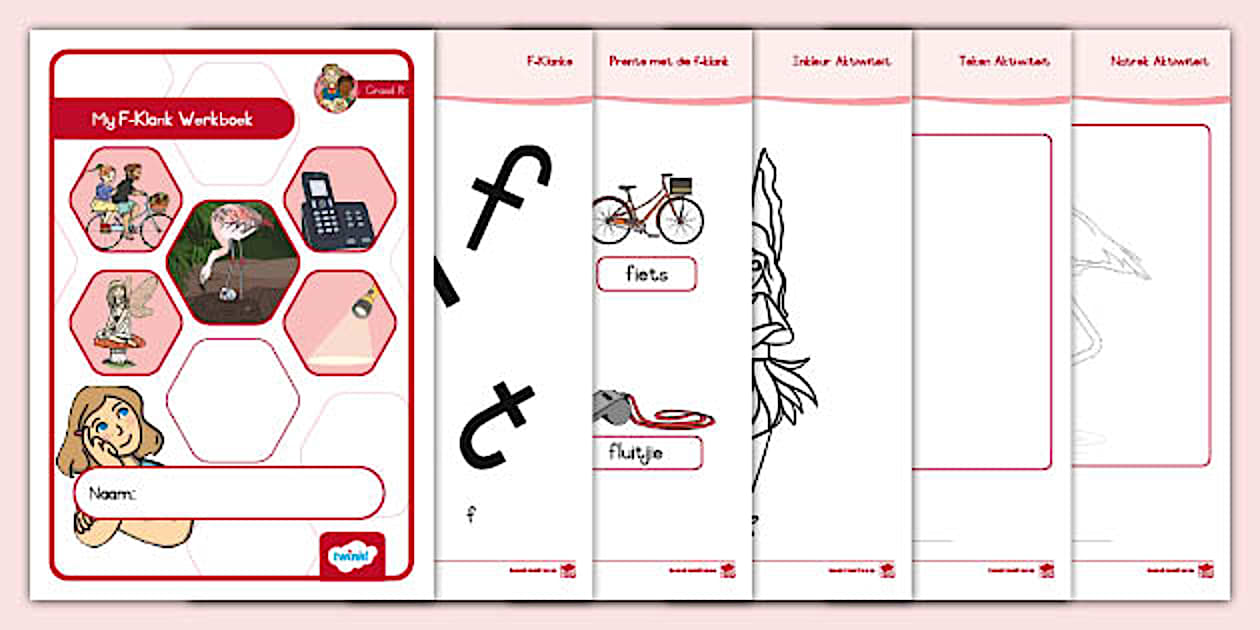 Graad R Klanke Werkboek Vir F-Woorde in Afrikaans - Twinkl