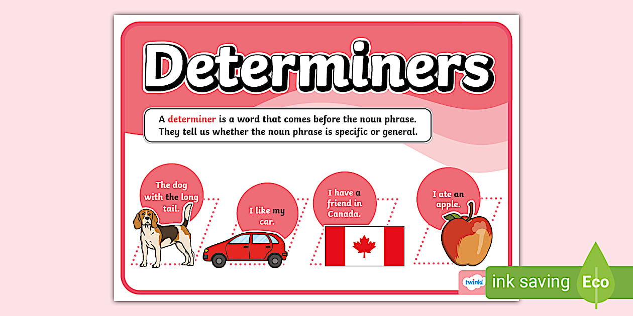 Determiners Display Poster (teacher made) - Twinkl Determiners Display Poster (teacher made) - Twinkl