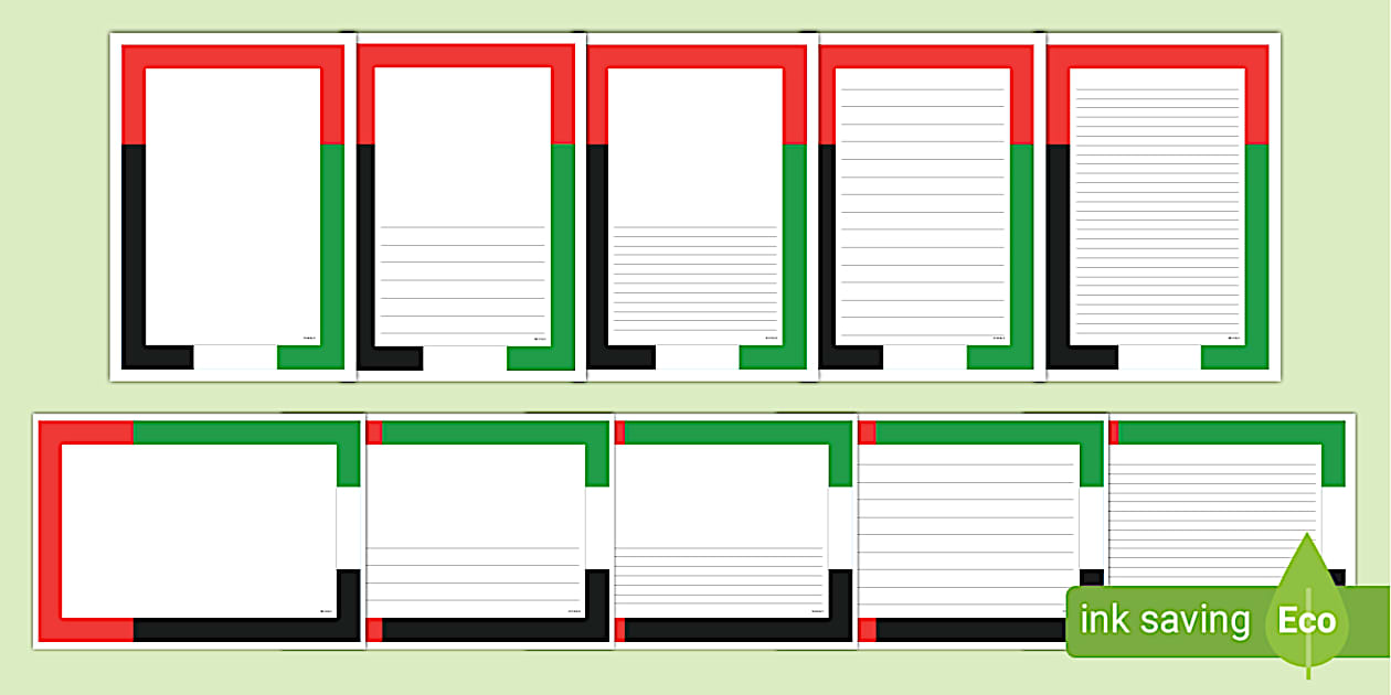 UAE Flag Page Border Pack - (öğretmen yaptı) - Twinkl