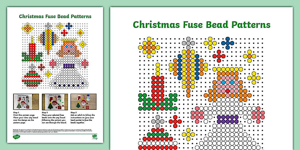 Christmas Tree Beads | Ornaments Fuse Bead Template | KS1