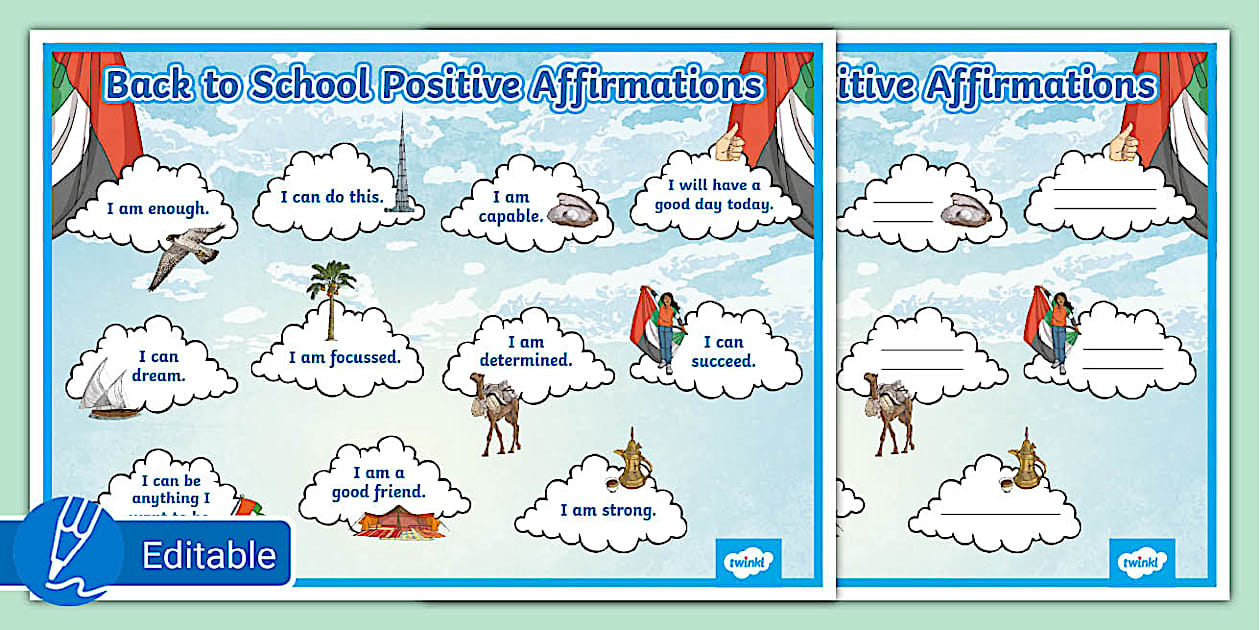 UAE Back To School Affirmations Poster (Teacher-Made)