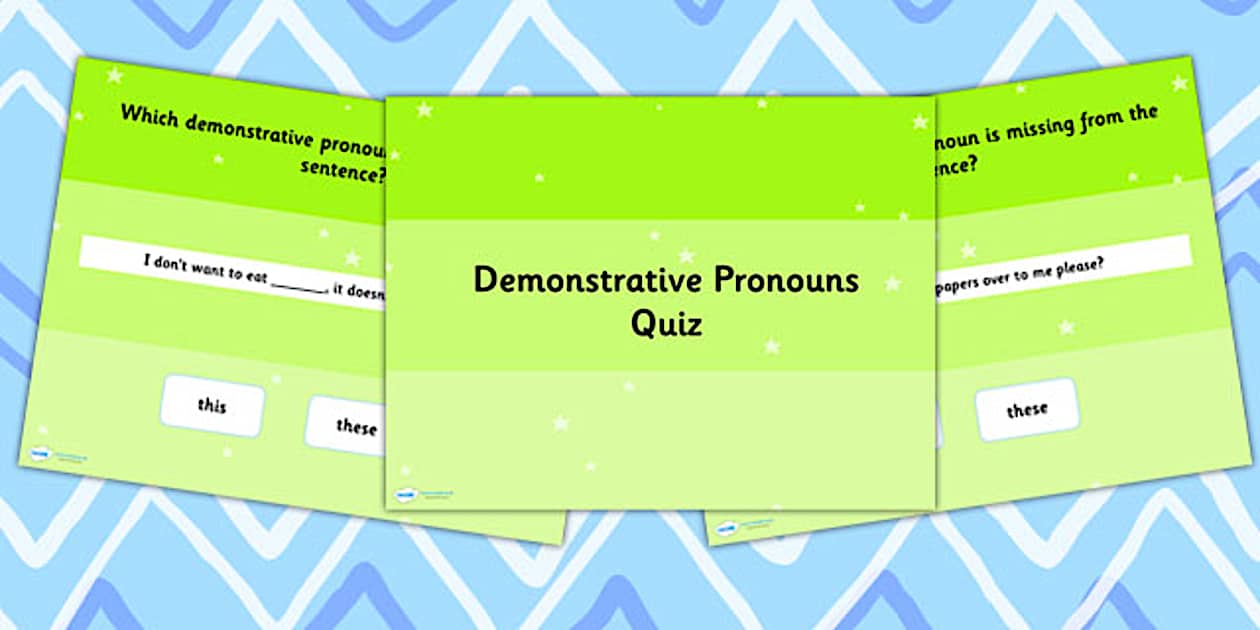 Using Demonstrative Pronouns Language Conventions PowerPoint Quiz