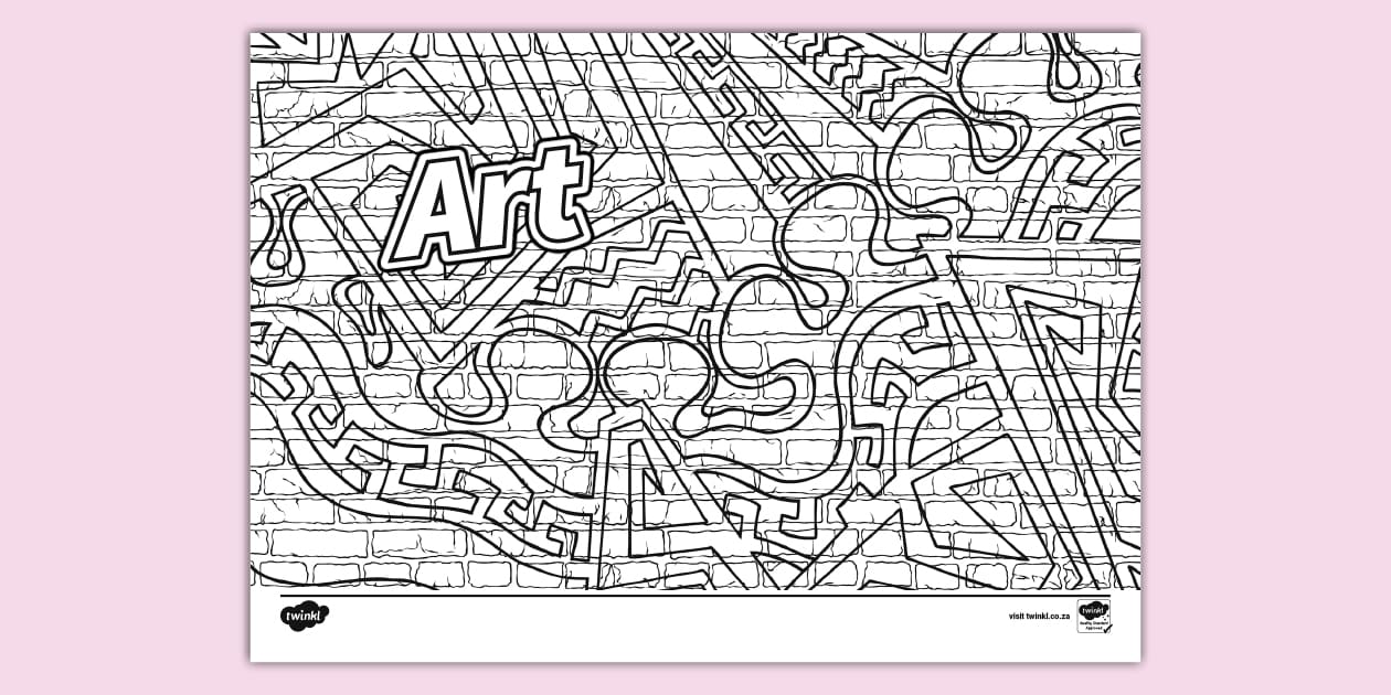 Street Art Graffiti Colouring Page (teacher made) - Twinkl