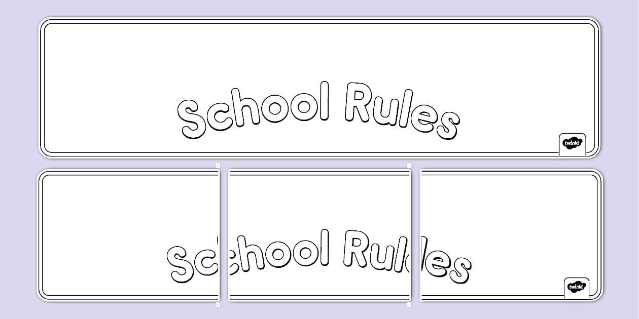 School Rules Collaborative Drawing Display Banner - Twinkl