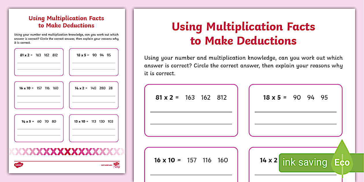 👉 Making Deductions using 2, 5 and 10 Times Tables Facts