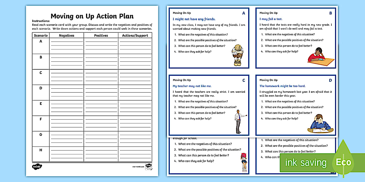Grade Level Transition Scenario Cards (Teacher-Made)