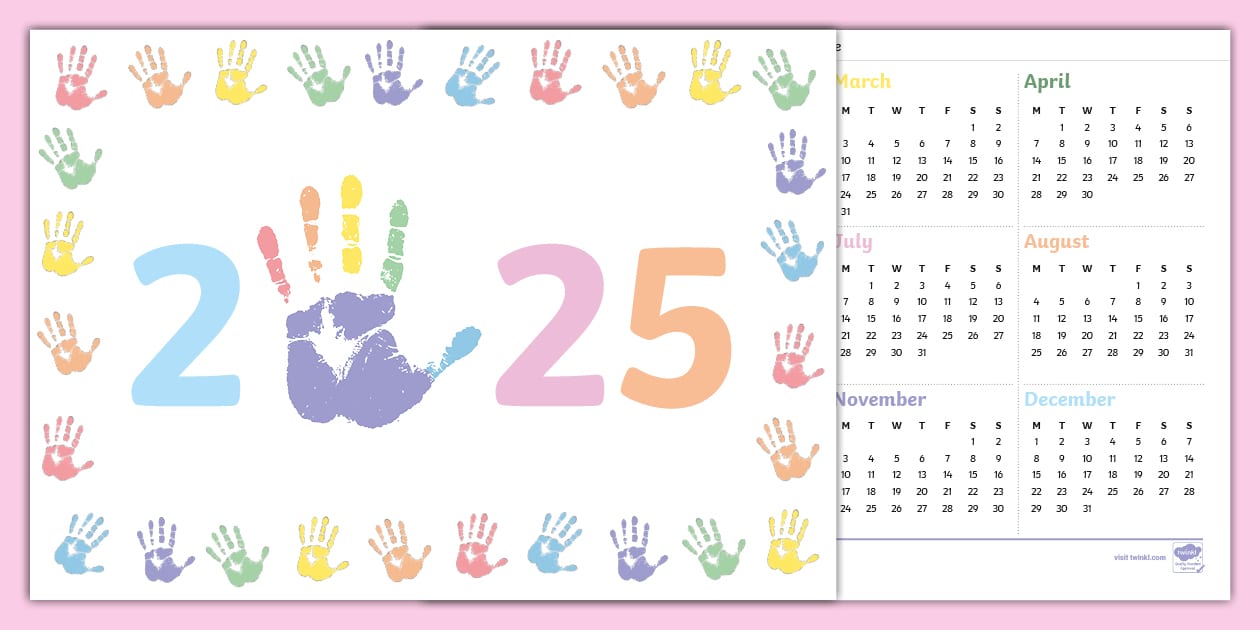 2025 Handprint Calendar Craft (teacher made) - Twinkl