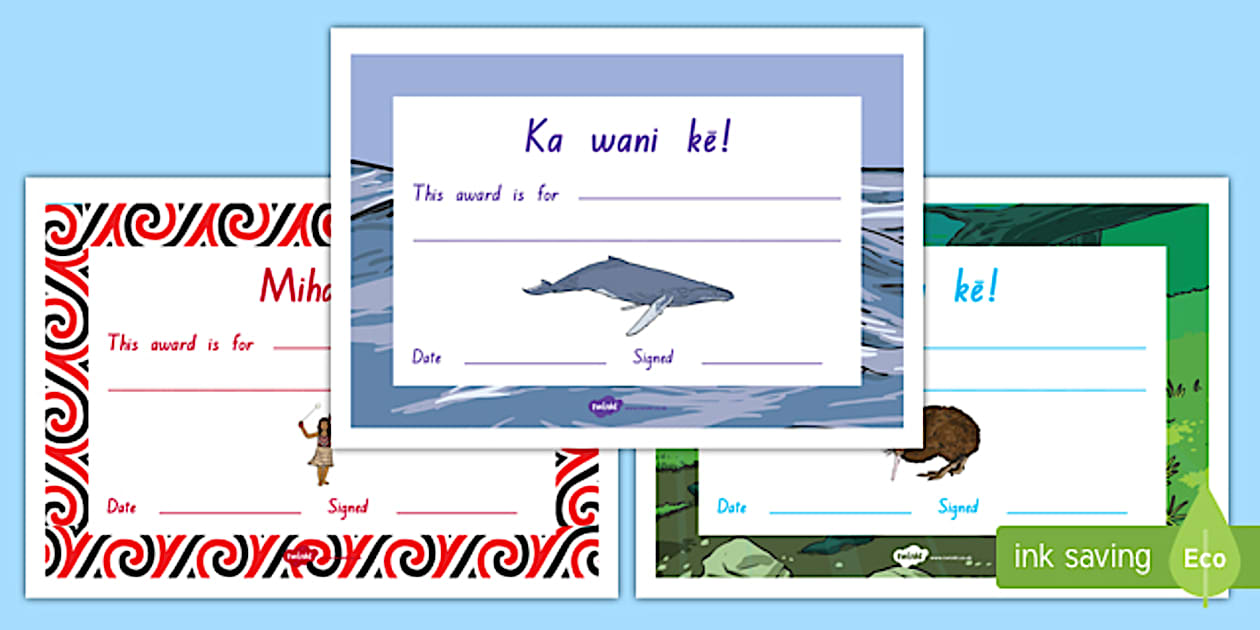 Editable Whakanui te tamaiti - Ngā tohu Māori Certificates