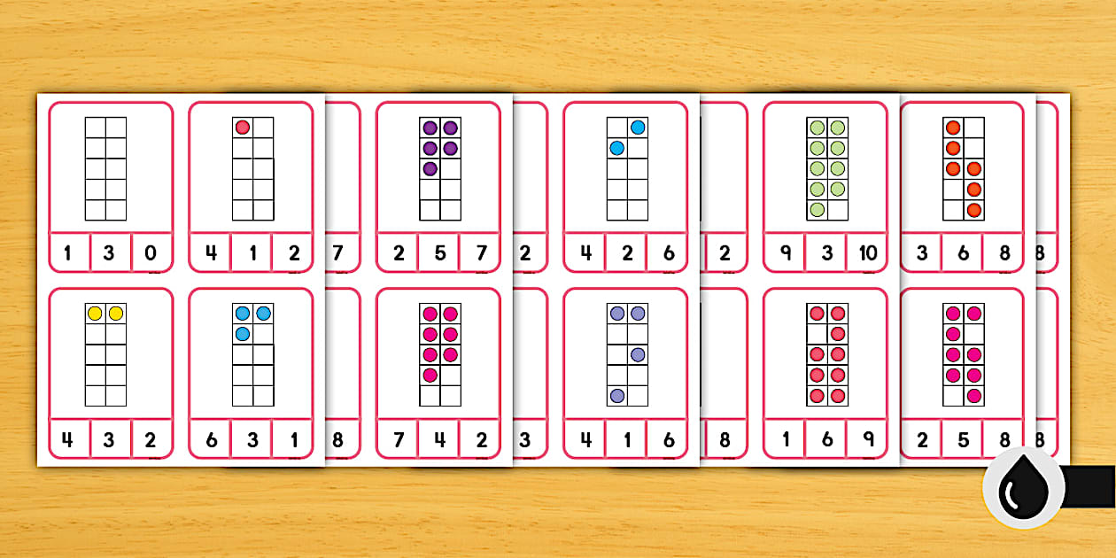 Ten-Frame Counting Peg Matching Game - Twinkl