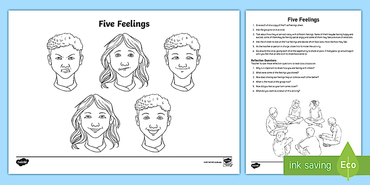Five Feelings Activity (teacher made) - Twinkl