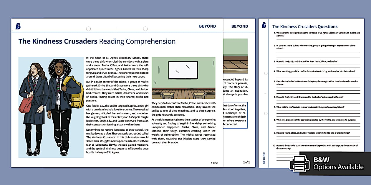 The Kindness Crusaders (Reading Comprehension) - Twinkl