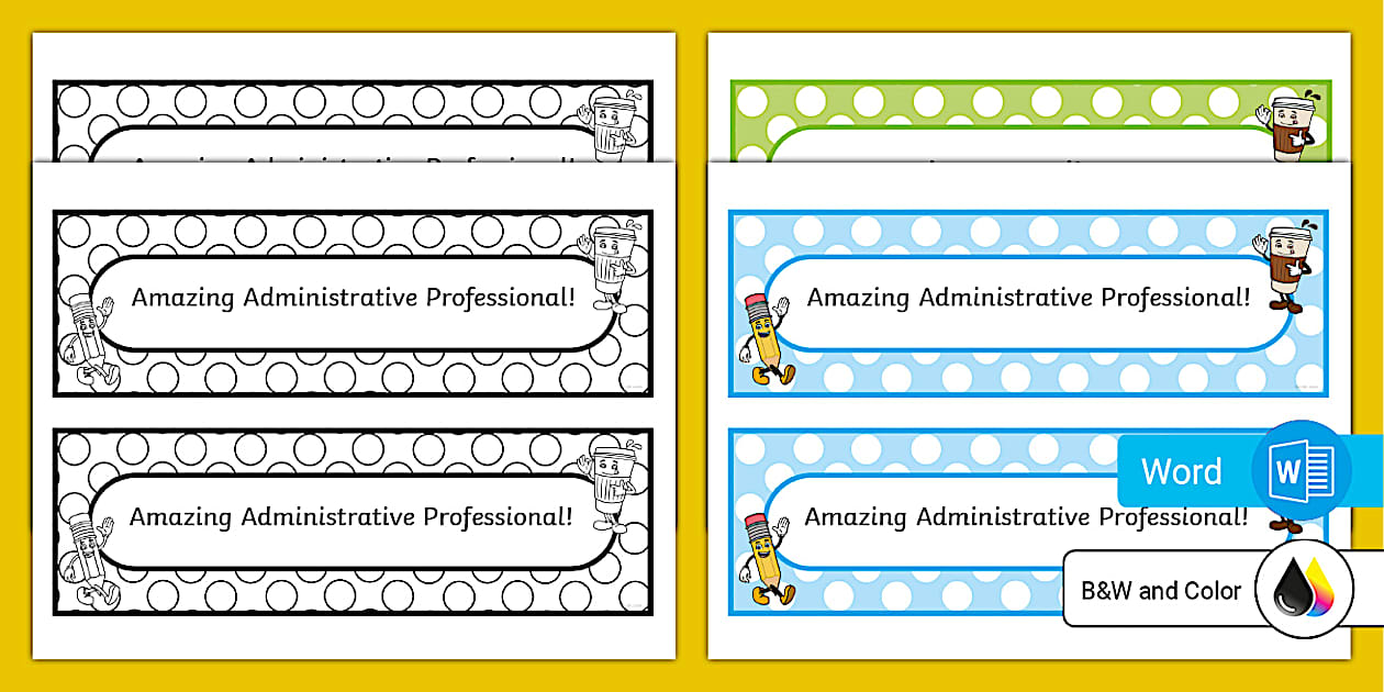 Editable Administrative Professionals Day Desk Nameplates