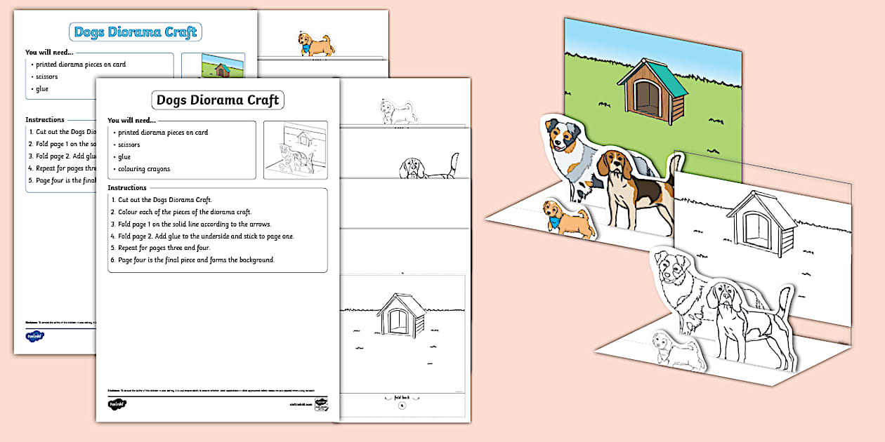 Dogs Diorama Craft - Twinkl - KS1 (teacher made) - Twinkl