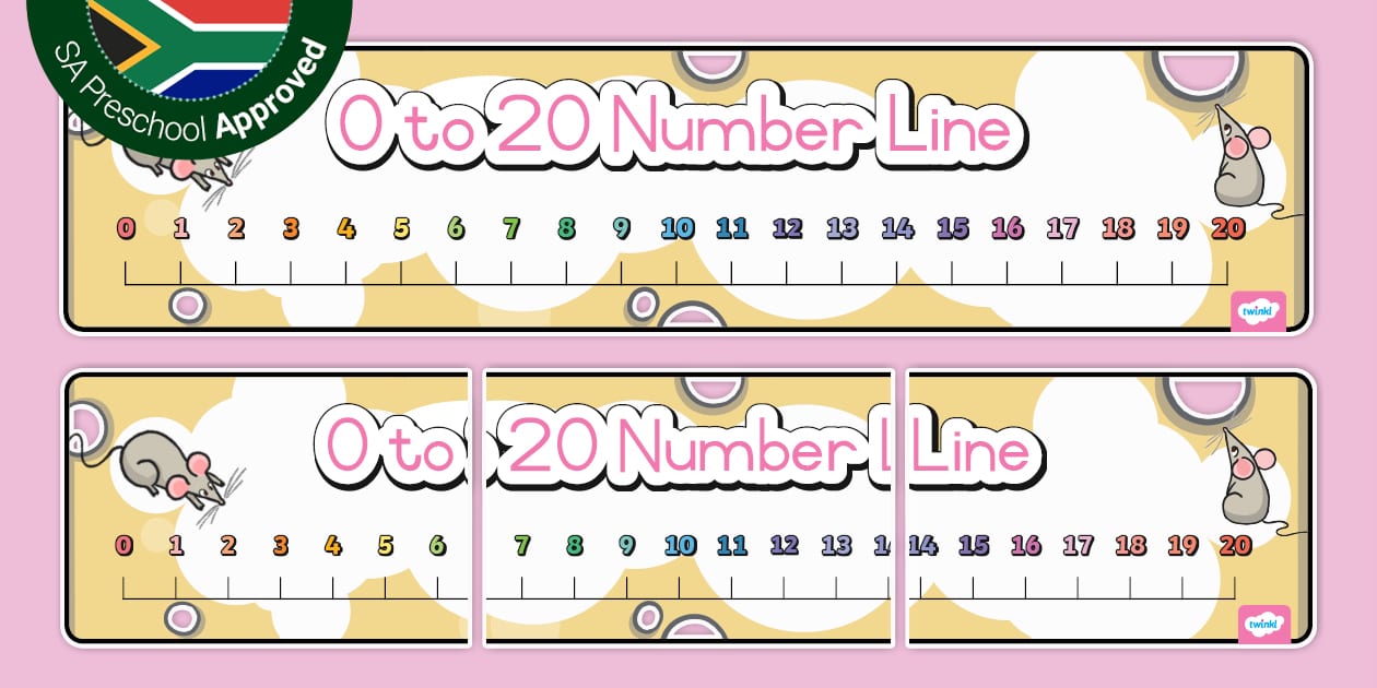 Mouse-Themed 0-20 Number Line Display Banner - Twinkl