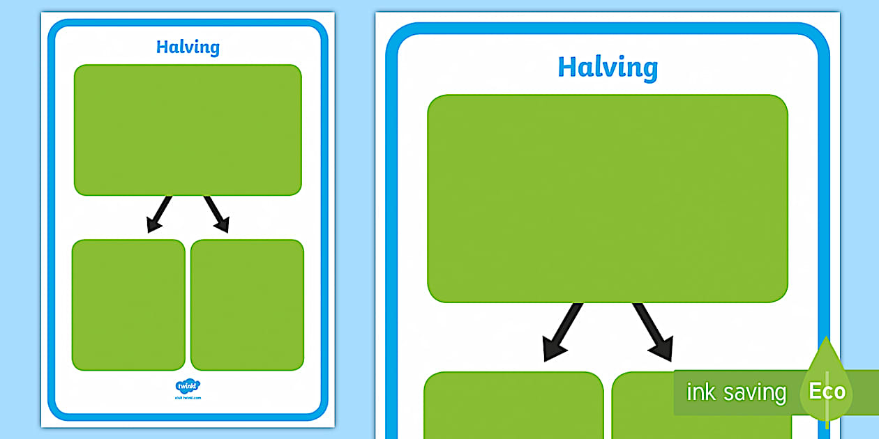 KS1 Fractions Halving Mat (Teacher-Made) - Twinkl