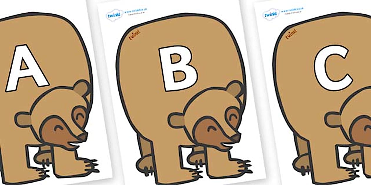Cursive A-Z Alphabet on Brown Bear to Support Teaching on Brown Bear, Brown