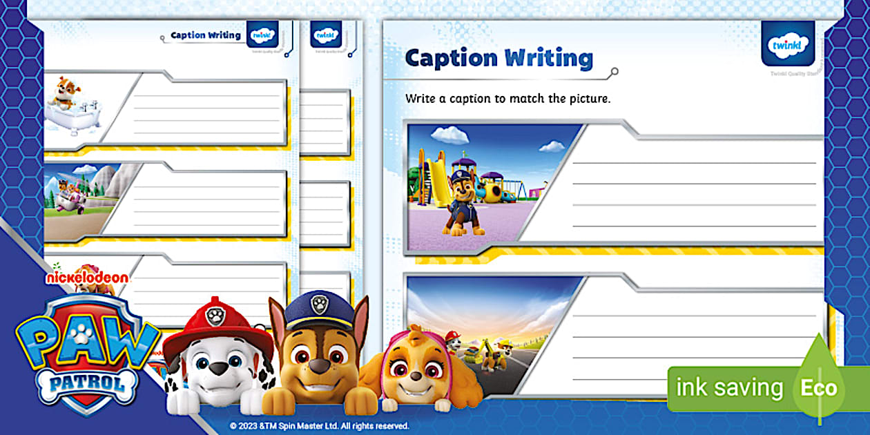 FREE! - PAW Patrol: Caption Read and Write Activity - Twinkl
