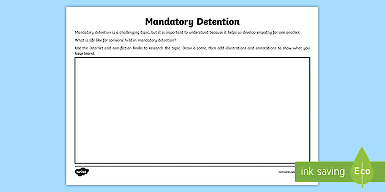 Black and White Mandatory Detention Sketch Pad Activity