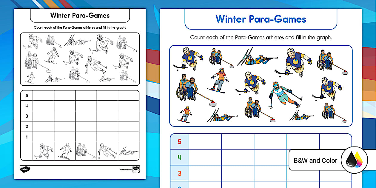 Winter Para-Games Count and Graph for K-2nd Grade - Twinkl