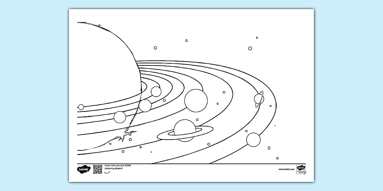 Planets Orbiting the Sun Colouring Page (teacher made)