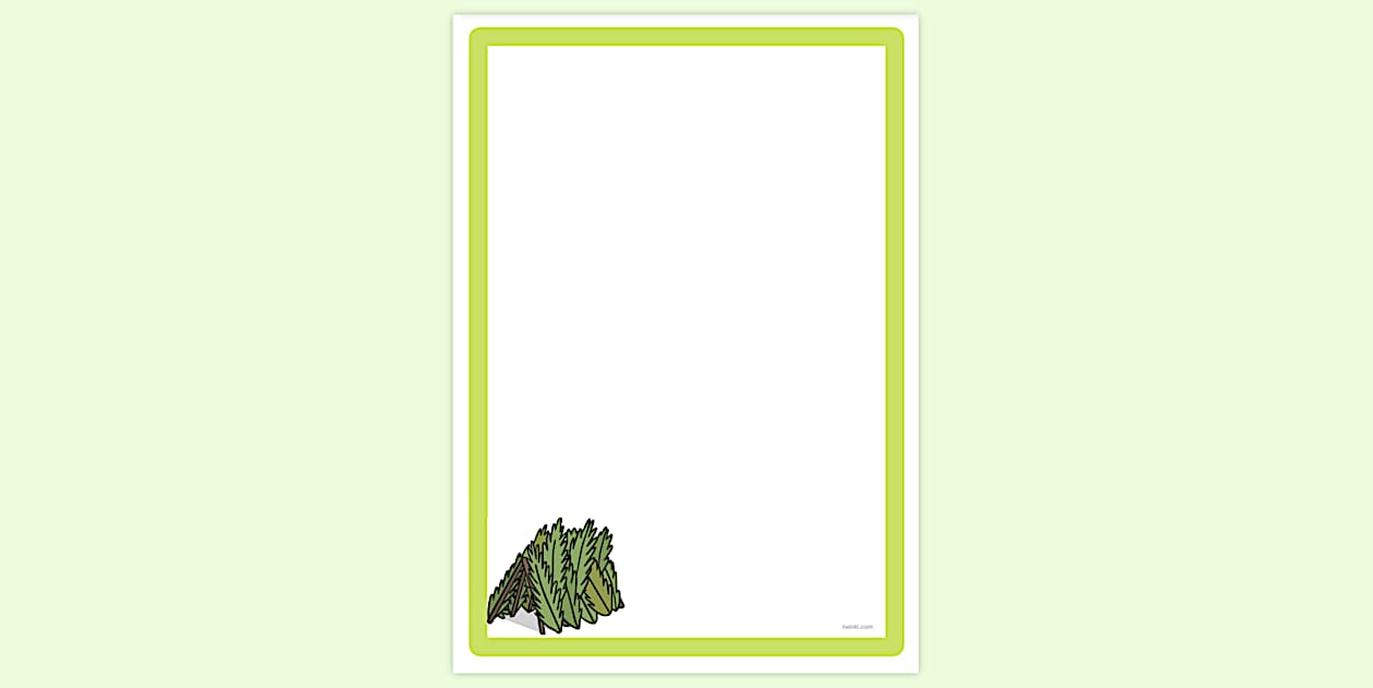 Simple Blank Leaf Shelter Page Border | Page Borders