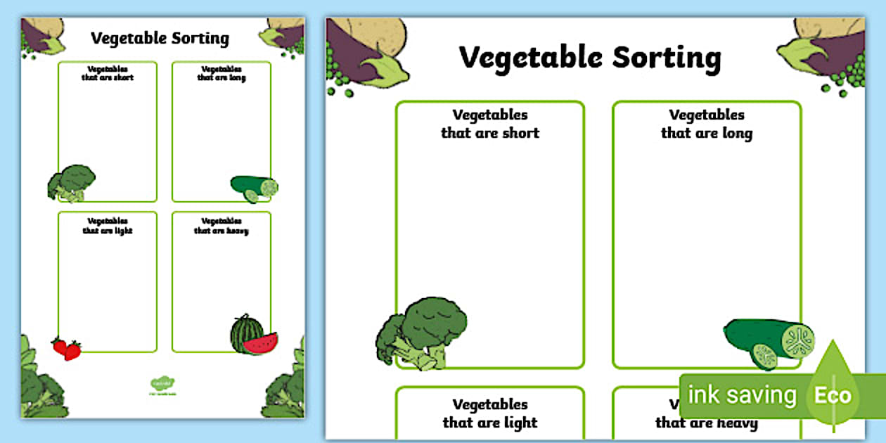 Vegetable Sorting Worksheet / Worksheet (teacher made)