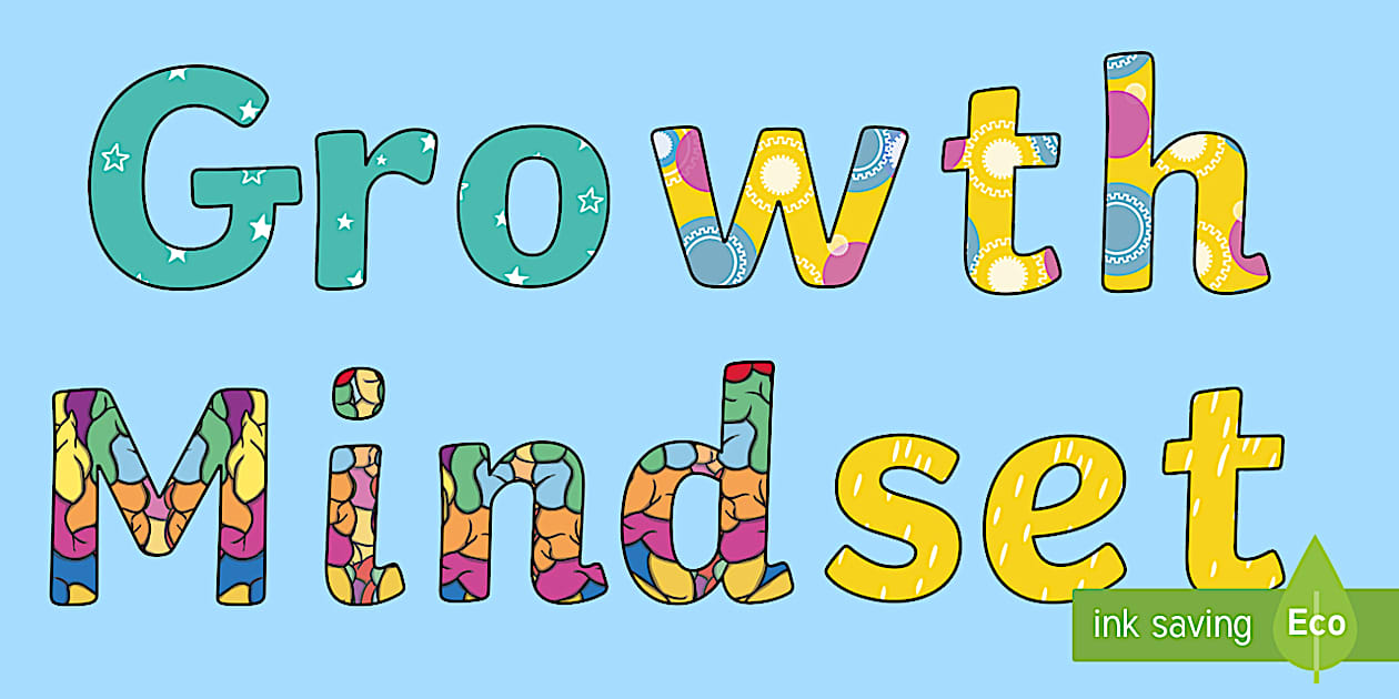 Cursive Growth Mindset Display Lettering - Twinkl