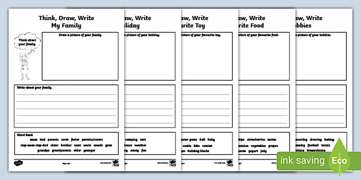 Think, Draw, Write Worksheets (teacher made) - Twinkl