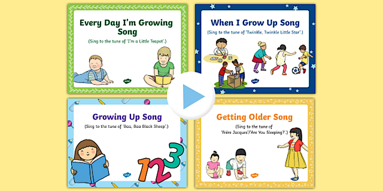 Growing Up Songs and Rhymes PowerPoints Pack (teacher made)