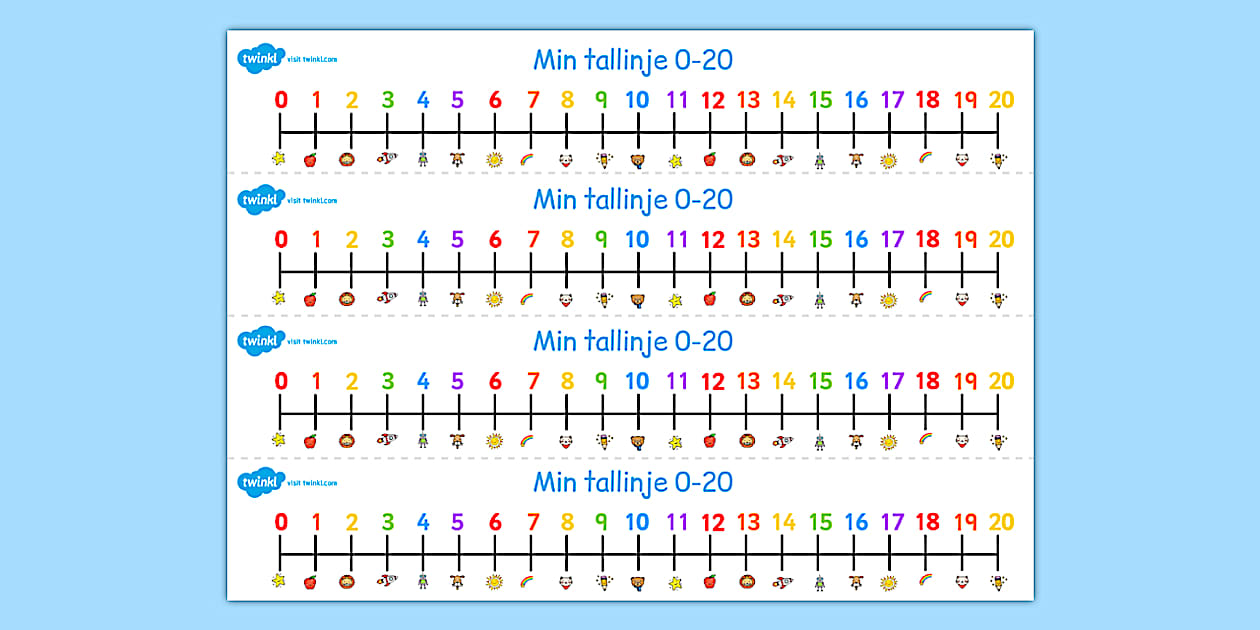 Swedish Number Line 0-20 (Teacher-Made) - Twinkl