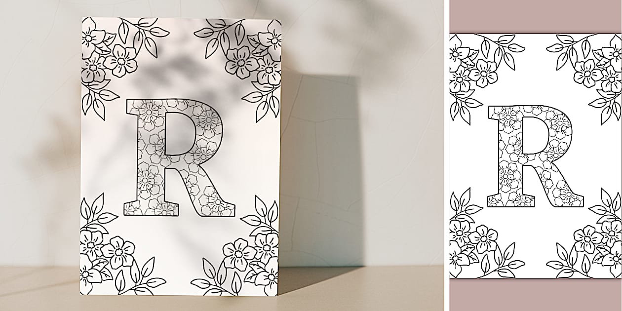 Letter R Mindfulness Colouring Card | Twinkl Party - Twinkl
