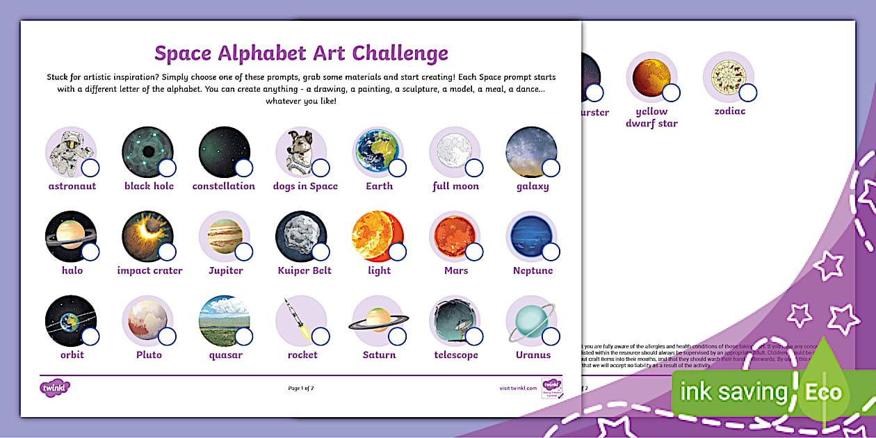Space Alphabet Art Challenge (teacher made) - Twinkl