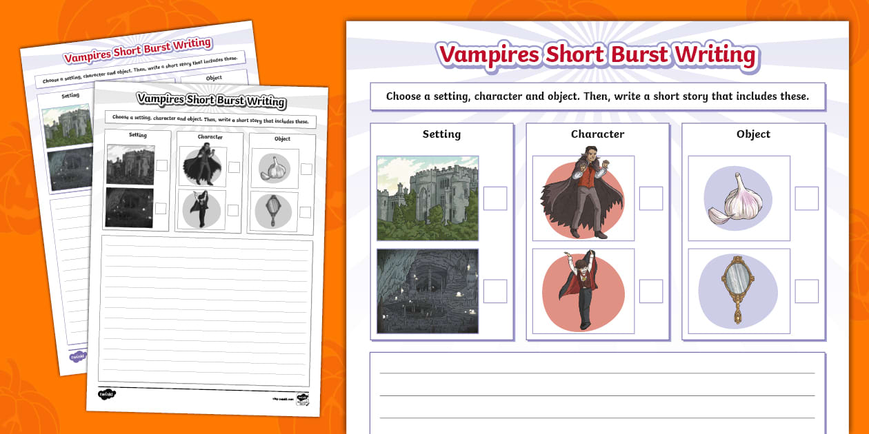 Vampires Short Burst Writing Template (teacher made)