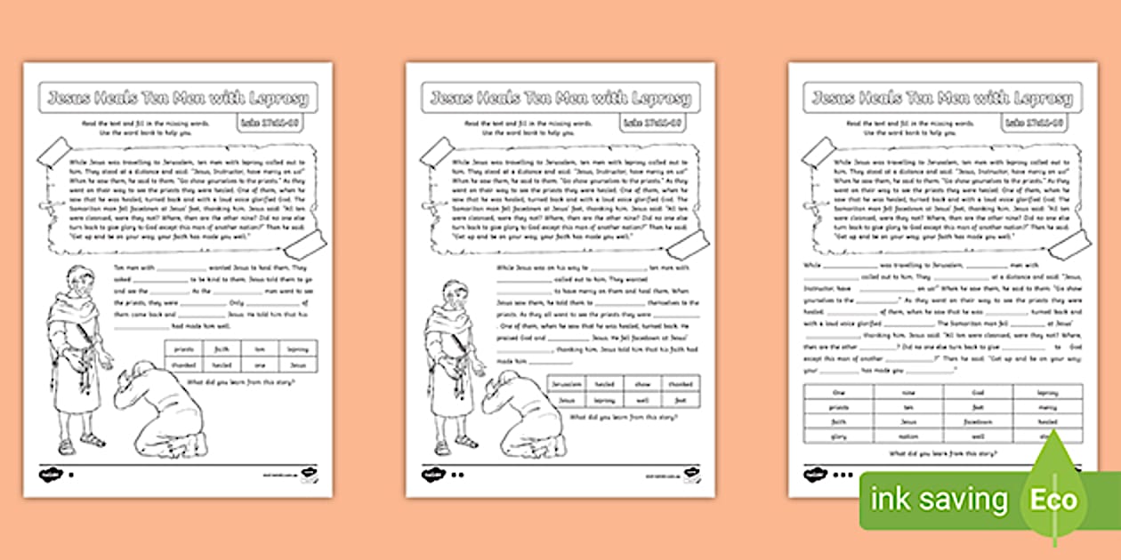 Jesus Heals Ten Men | Jesus Heals Activity | Twinkl - Twinkl