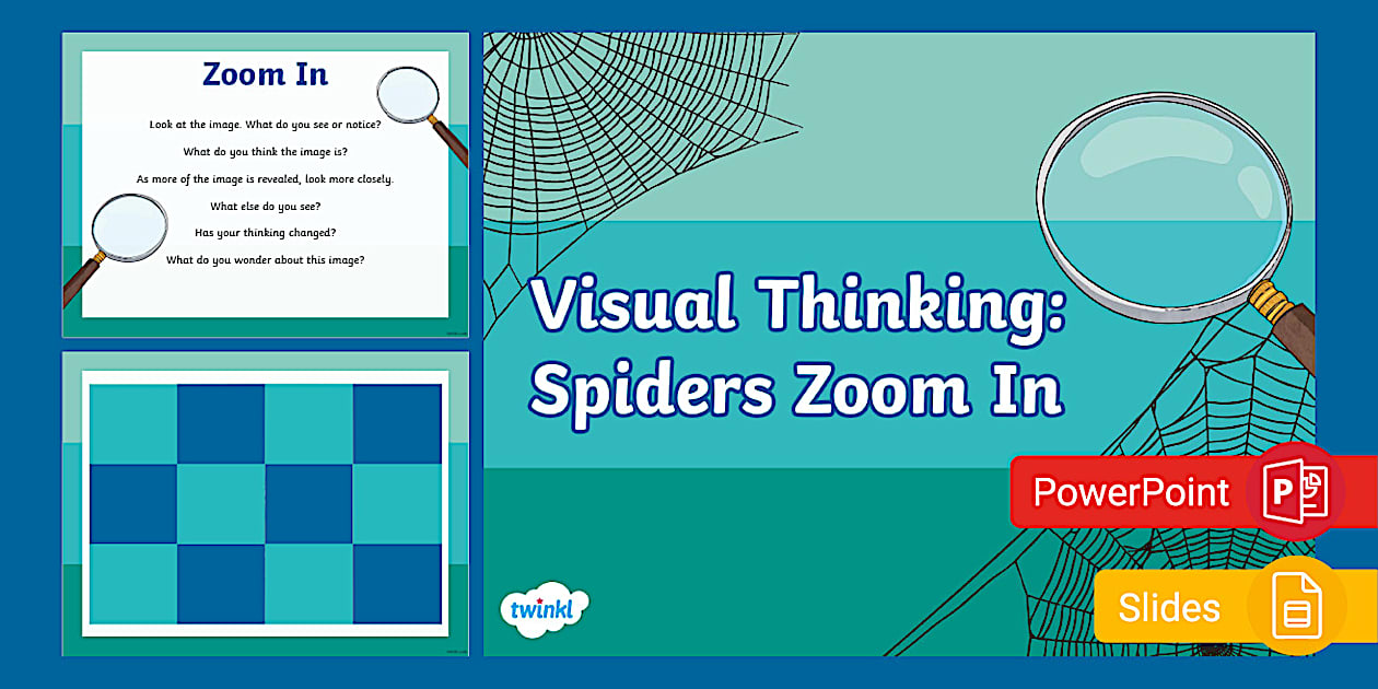Visual Thinking: Spiders Zoom In PowerPoint & Google Slides