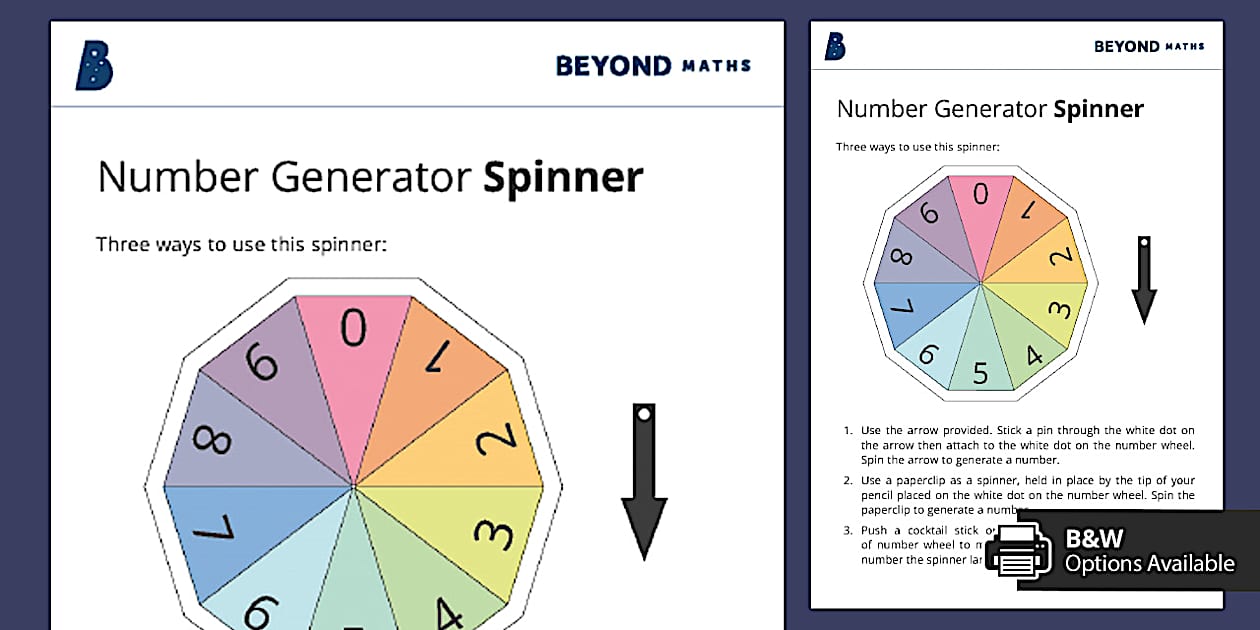 Number Generator Spinner - Beyond Secondary - Maths - Twinkl