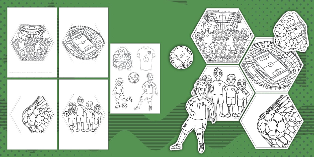 Football Hexagon Display Colouring Activity