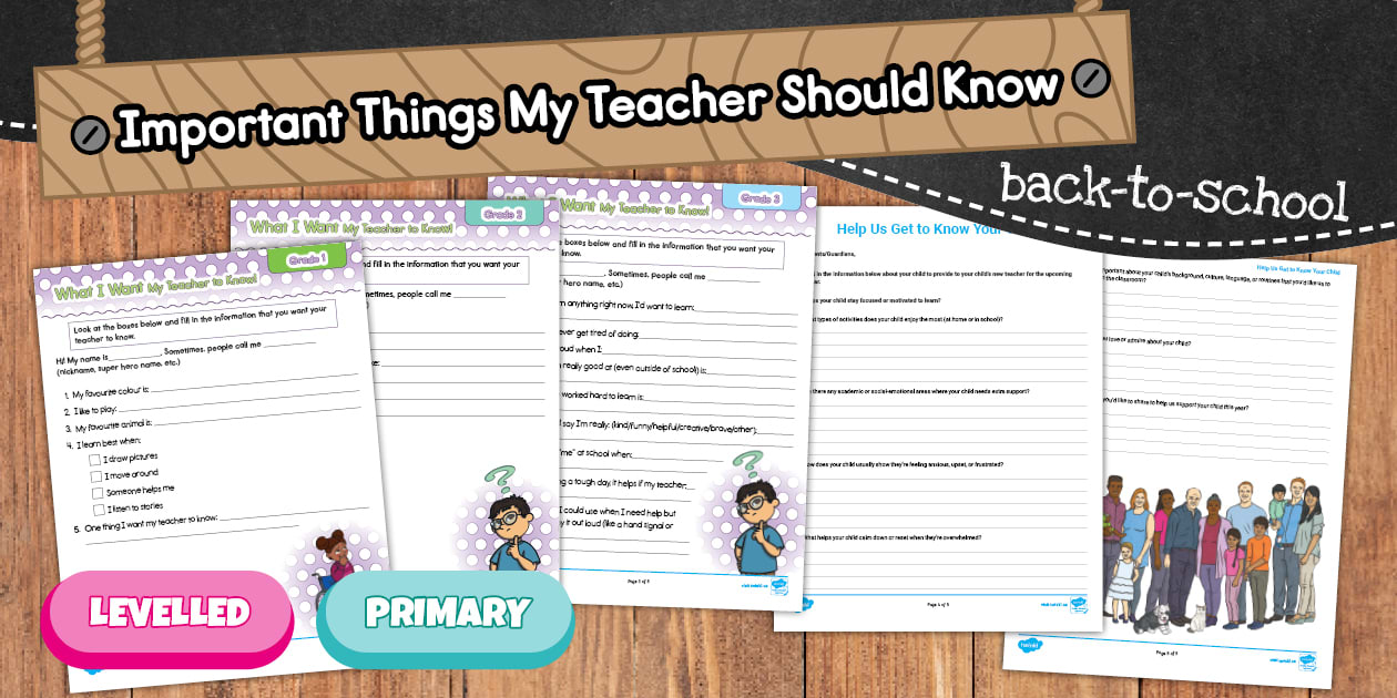 Important Things Your Teacher Should Know (Levelled Primary)